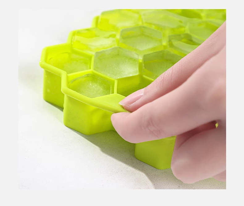 37 Grids Silicone Ice Cube Molder Tray Fruit Popsicle Maker with Square ...