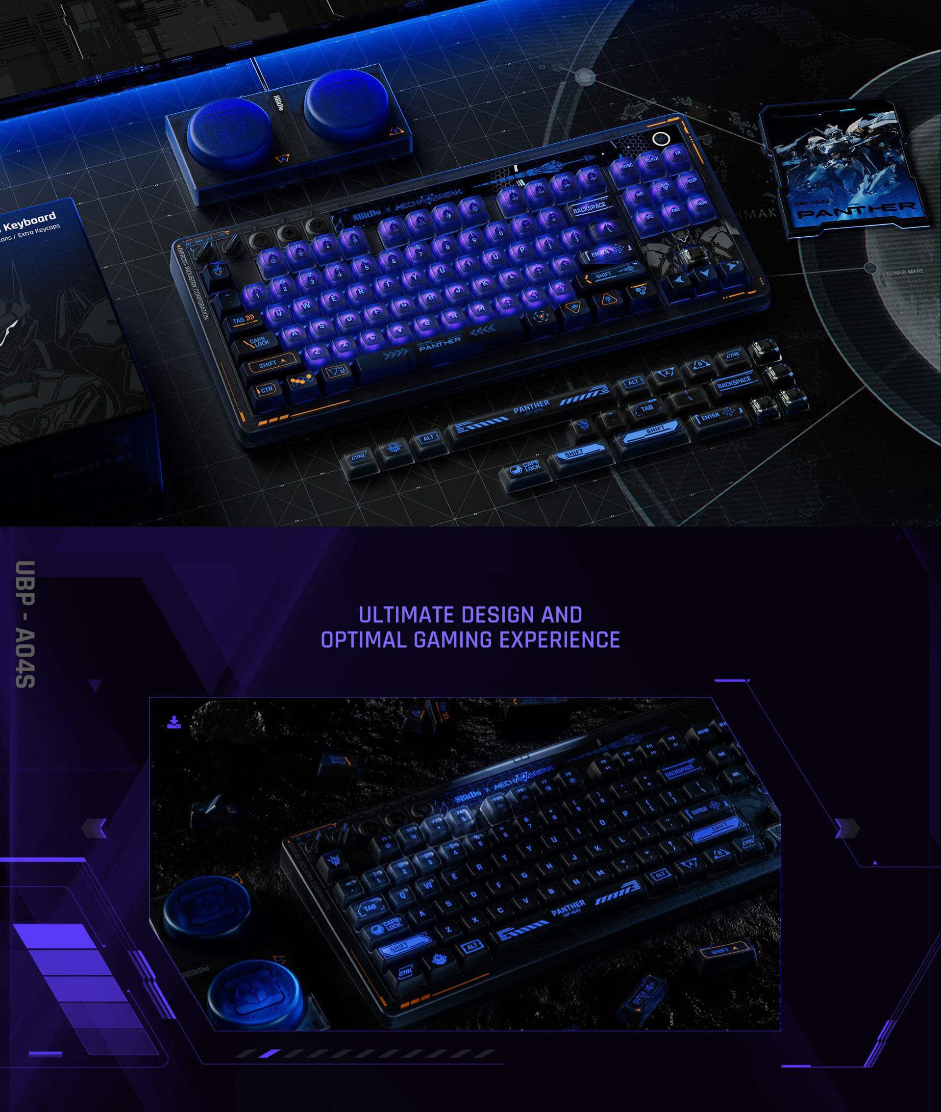 8Bitdo Retro 87 Mechanical Keyboard Mecha Break Panther Edition (85HD ...