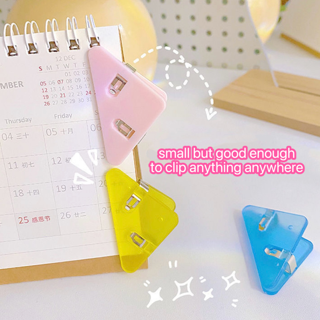 KIMHOME corner clip paper binder no hole push clamp right angle clip ...
