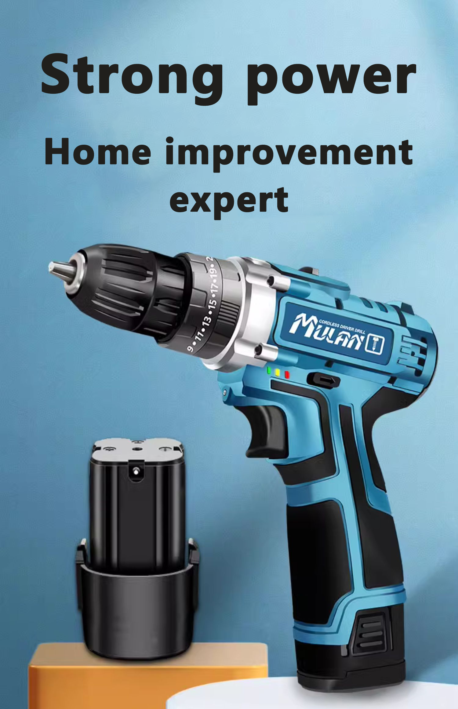 【Anti-overload】 Electric Drill Cordless 3in1 with Battery Rechargeable ...
