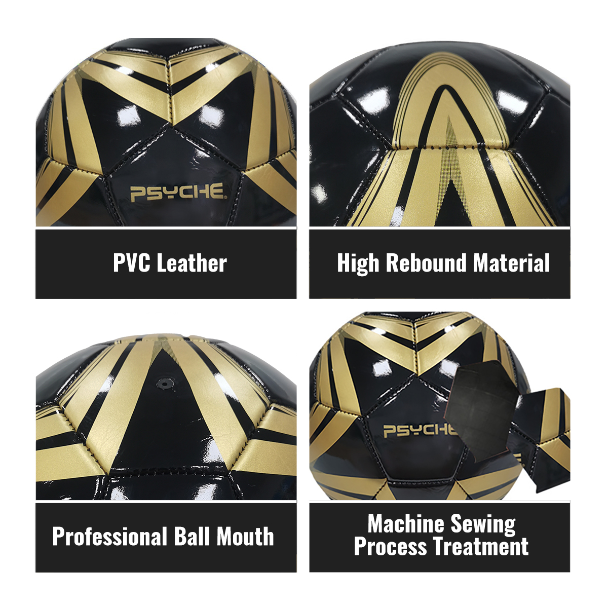 Psyche Soccer Ball Leather Football Official Size 5 Classic Outdoor ...