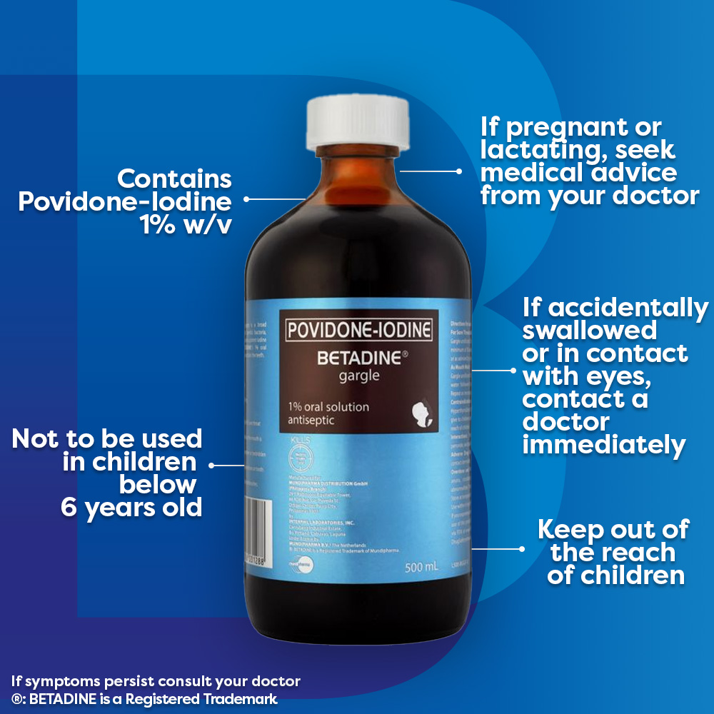 BETADINE® Gargle 500ml | Shopee Philippines