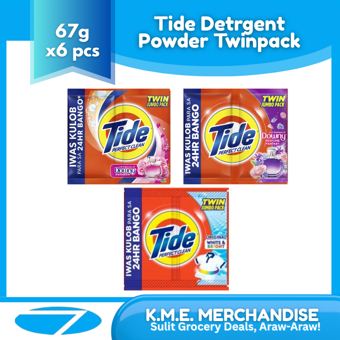 Tide Laundry Detergent Powder Twin Jumbo Pack (67g x 6pcs) | Shopee ...