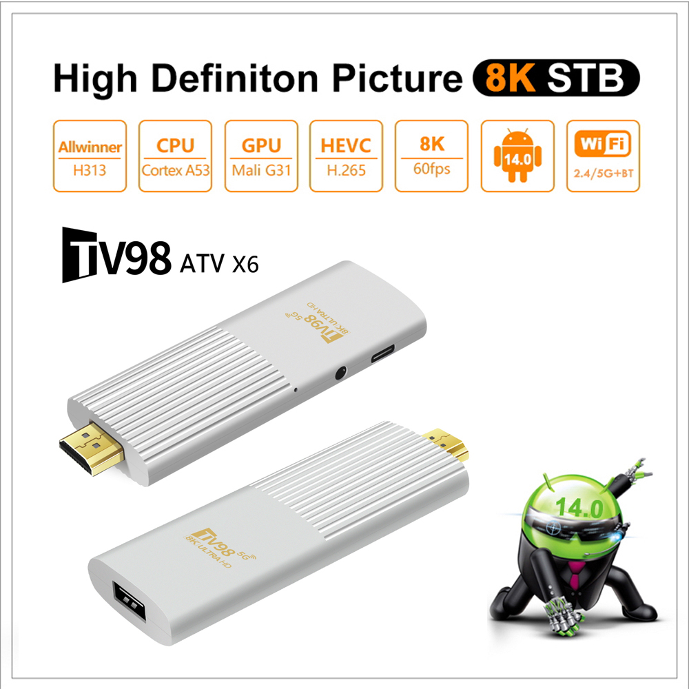 TV98ATV X6 Stick Ultra HD 4K Smart TV Box Adobe Flash 10.1 Support Or ...