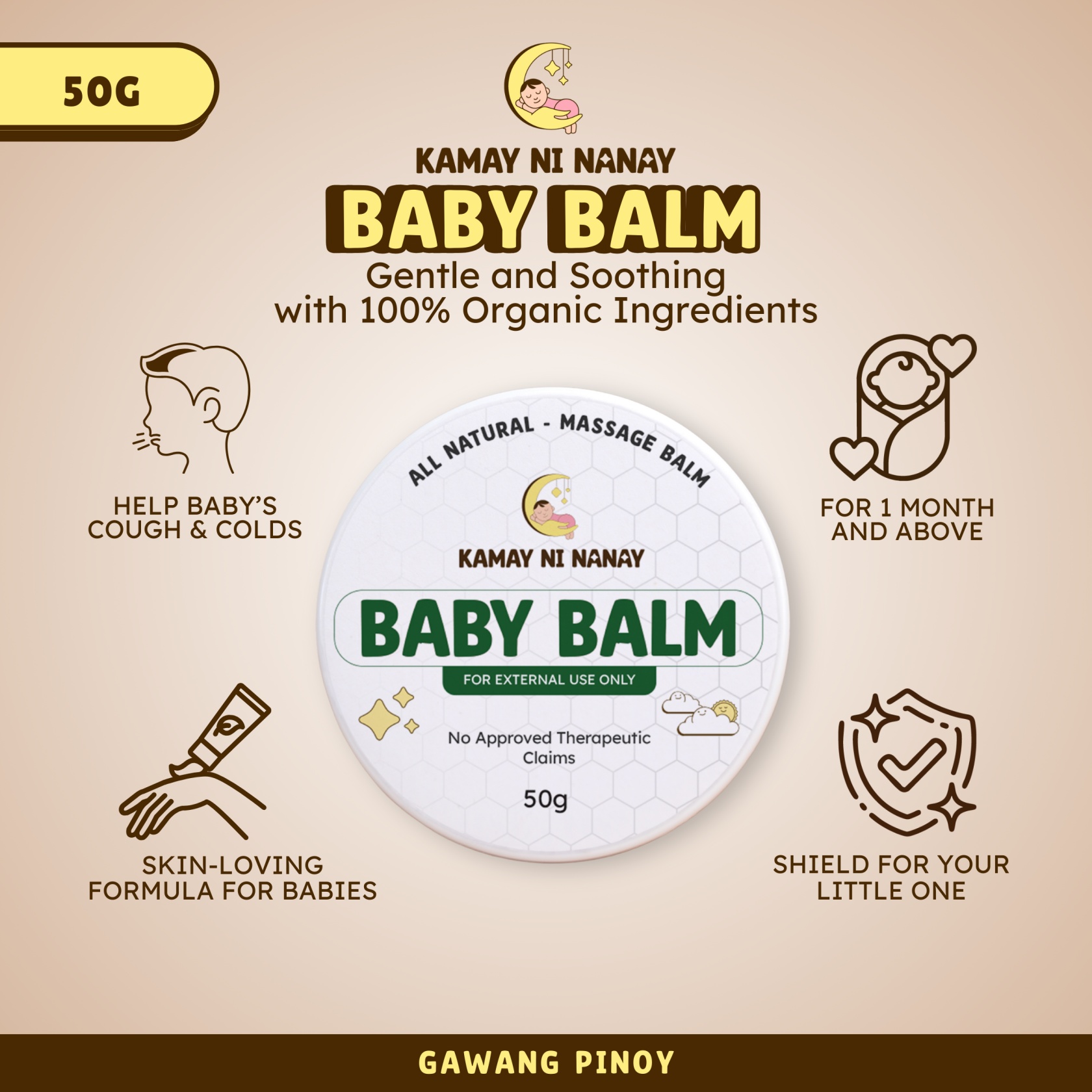 100% Authentic Kamay ni Nanay Baby Balm – Balm for Natural Relief ...