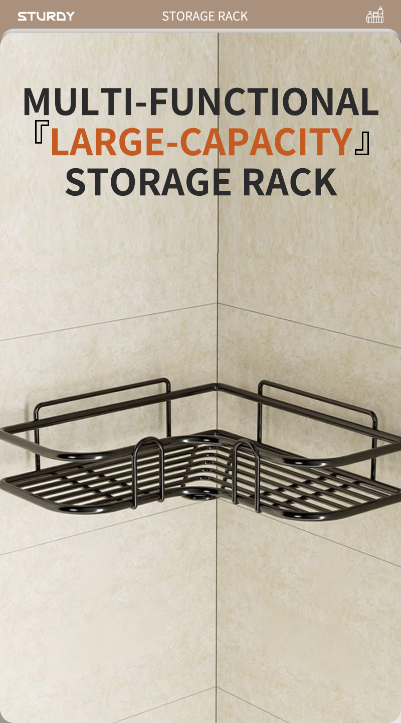 Corner Shower Caddy Bathroom Wall Mounted Shelf Organizer Rack | Shopee ...