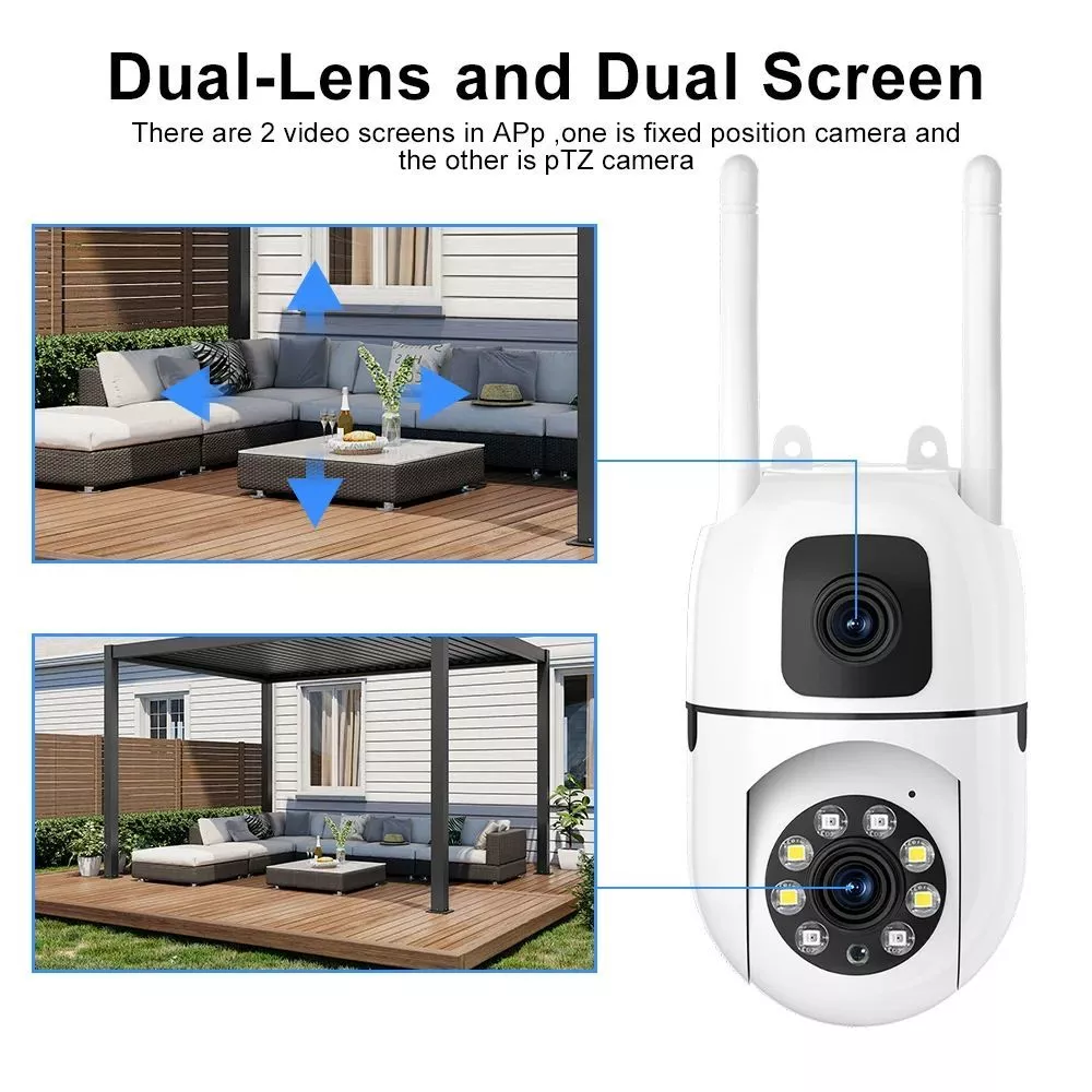 V380 Pro CCTV Camera Dual Lens 4K HD Wireless WIFI Outdoor Waterproof Smart Tracking Two-Way ...