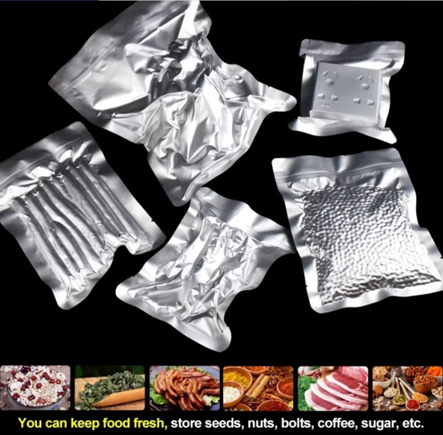 100pcs Heat Seal Glossy Aluminum Foil Bag Food Grade Vacuum Pouch ...