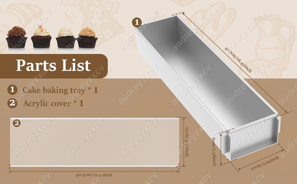 Tiramisu molder tiramisu cake mold Rectangular Non-Stick Stainless ...