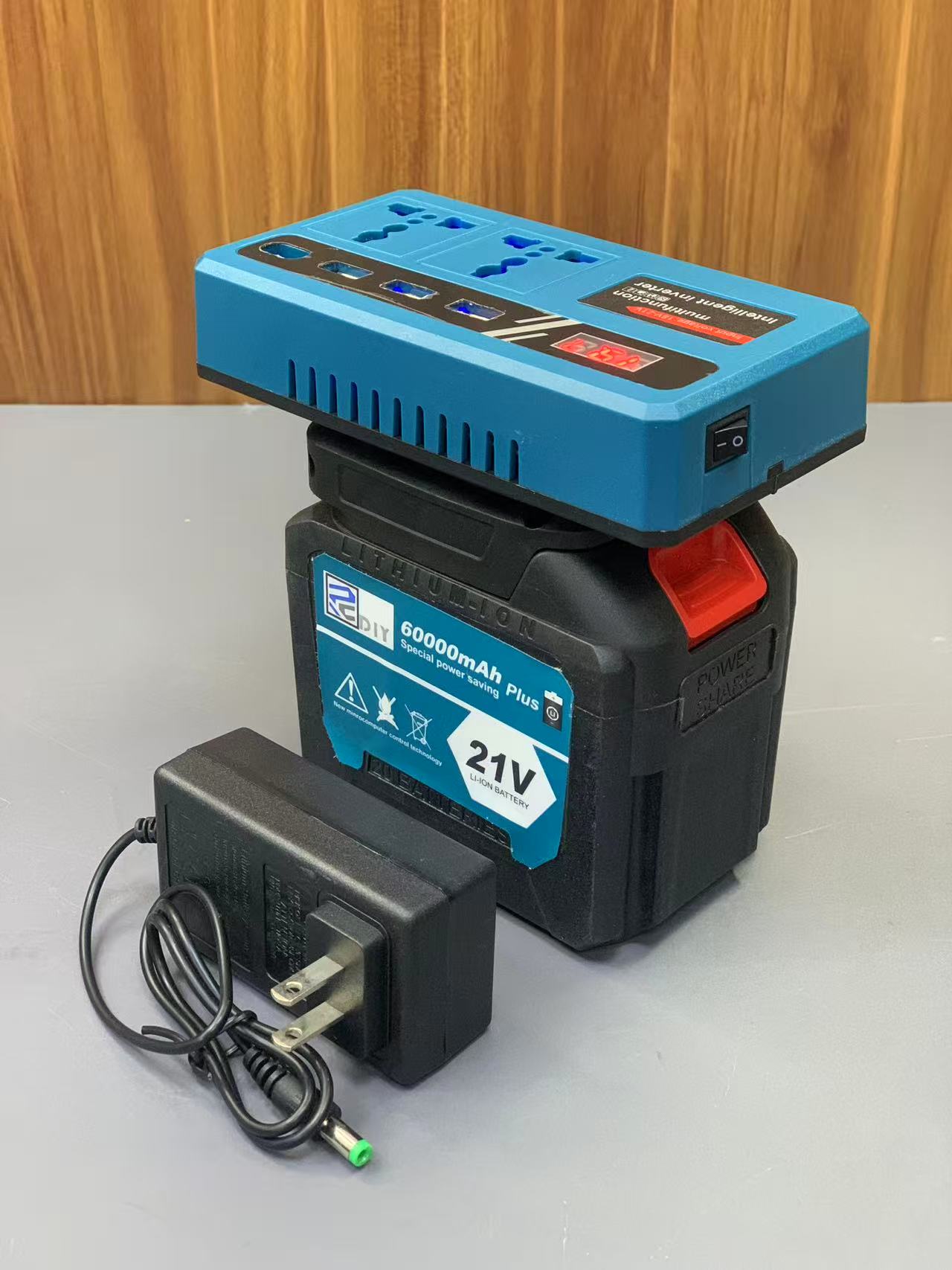 FM-P3 DUAL PORTS 220V + USB 21V Portable Mini Intelligent Inverter ...