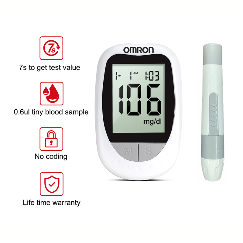 Omron Blood Glucose Monitor Blood Glucose monitor & 50pcs Test Strips ...