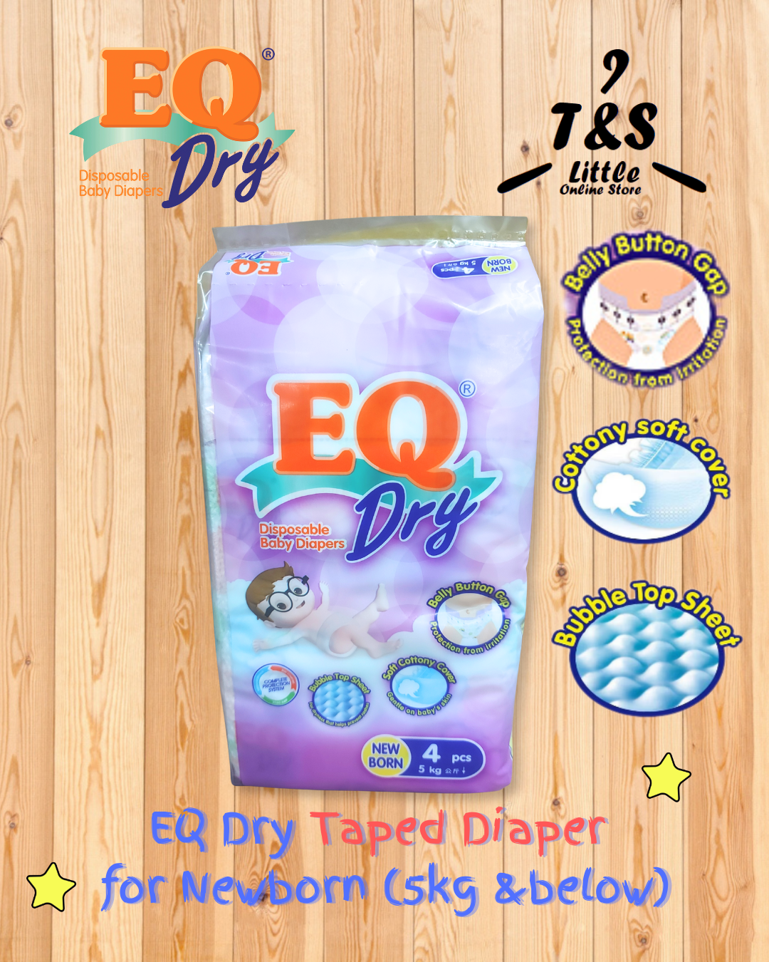 EQ Dry Mini Pack Taped Diaper (Newborn to XXL) | Shopee Philippines