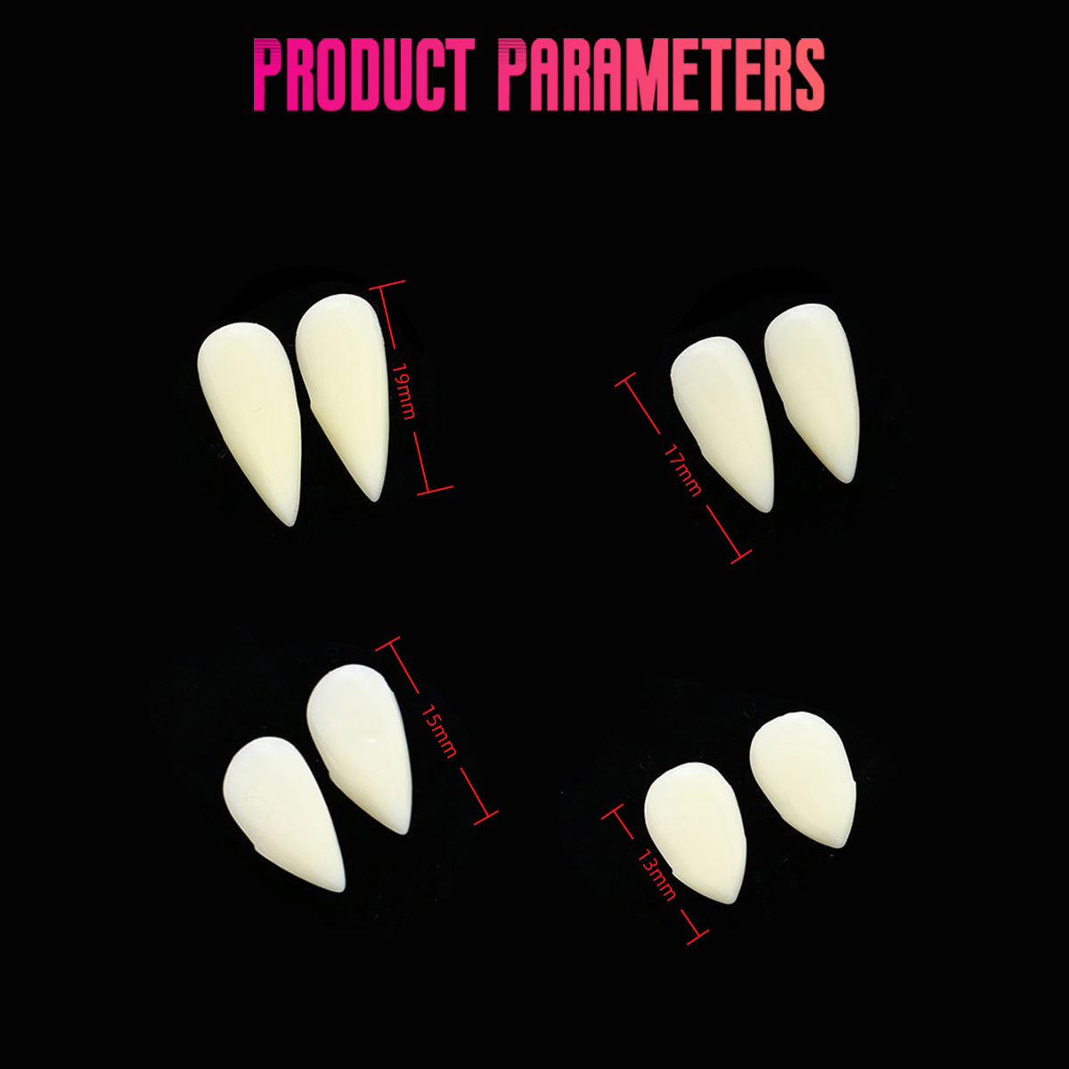 13-19mm Vampire Teeth For Kids Adult 1 Pair Fake Vampire Fangs ...