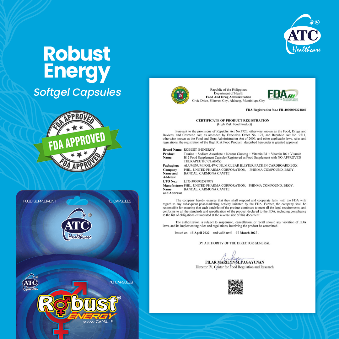 ATC Robust Energy 10's Unisex Dietary Supplement | Shopee Philippines