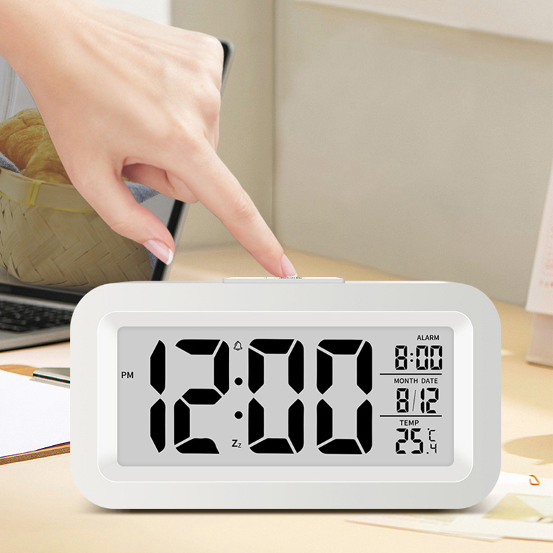 LED Digital Alarm Clock 12/24H Electronic Digital Clock Temperature ...