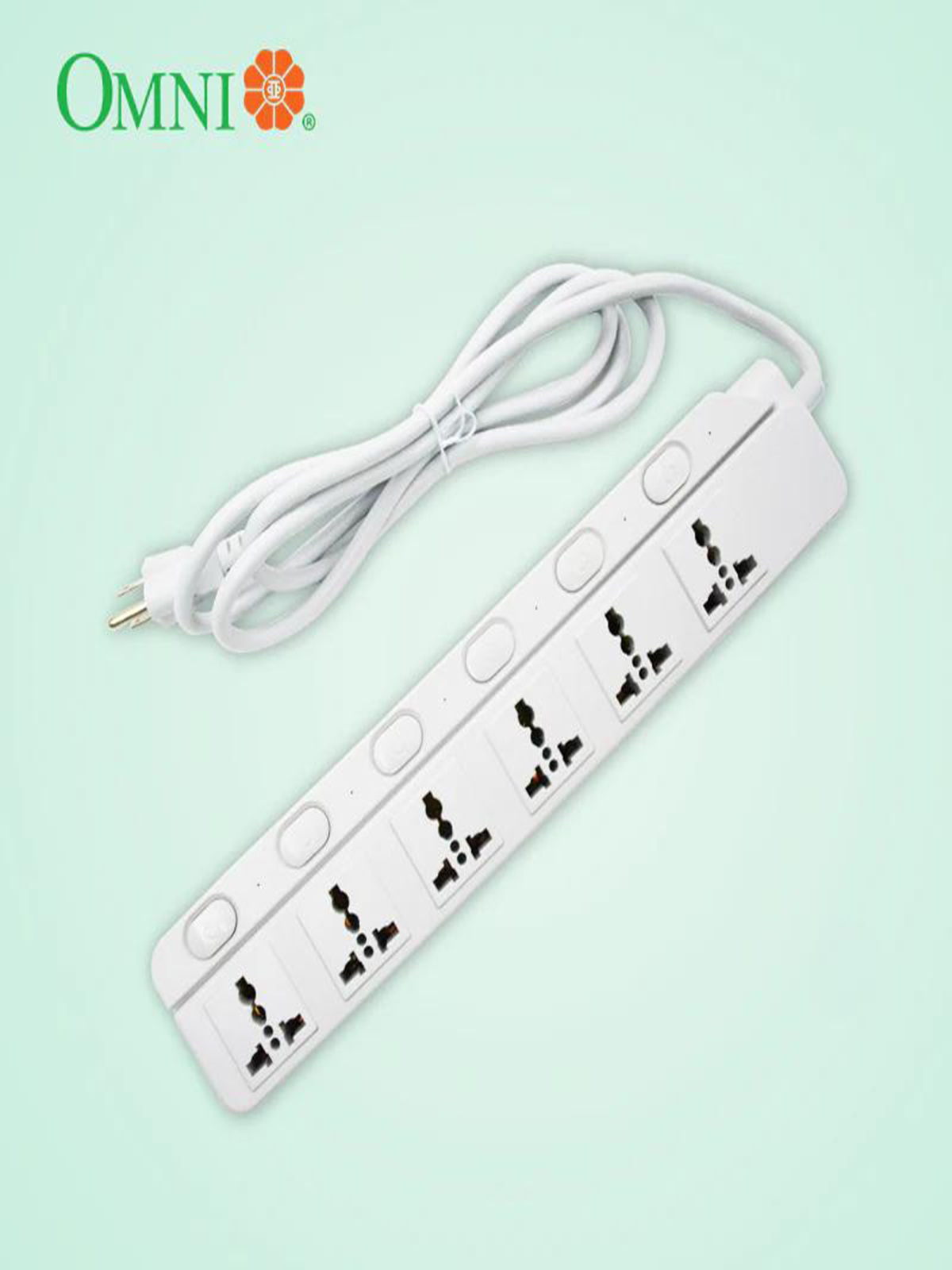 OMNI 1.8m Universal Socket Extension Cord Set w/ Individual Switch | 4 ...