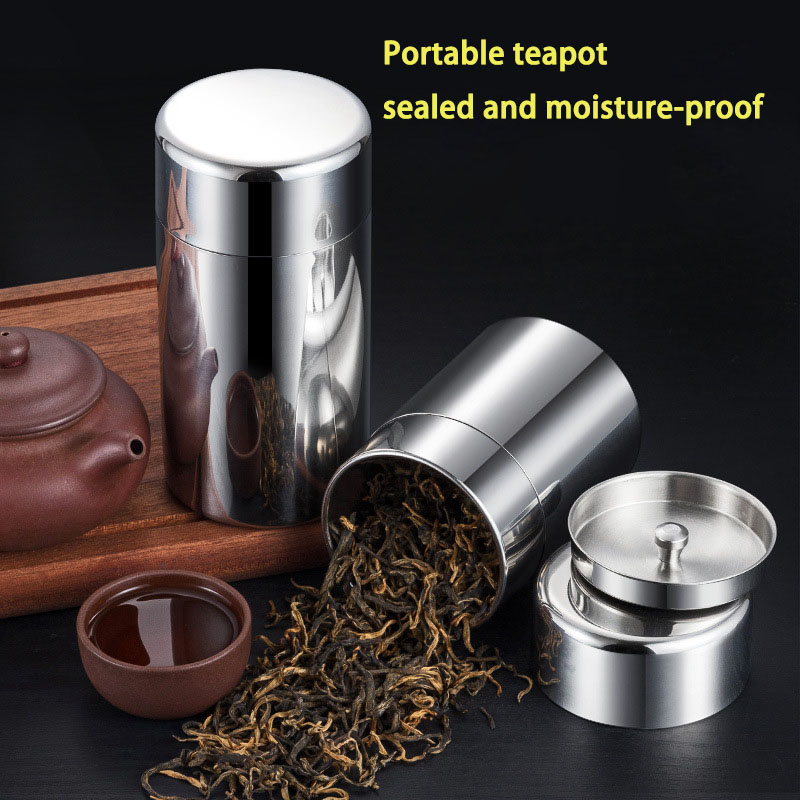 Tea Canister with Airtight Double Lids for Loose Tea - Small Kitchen ...