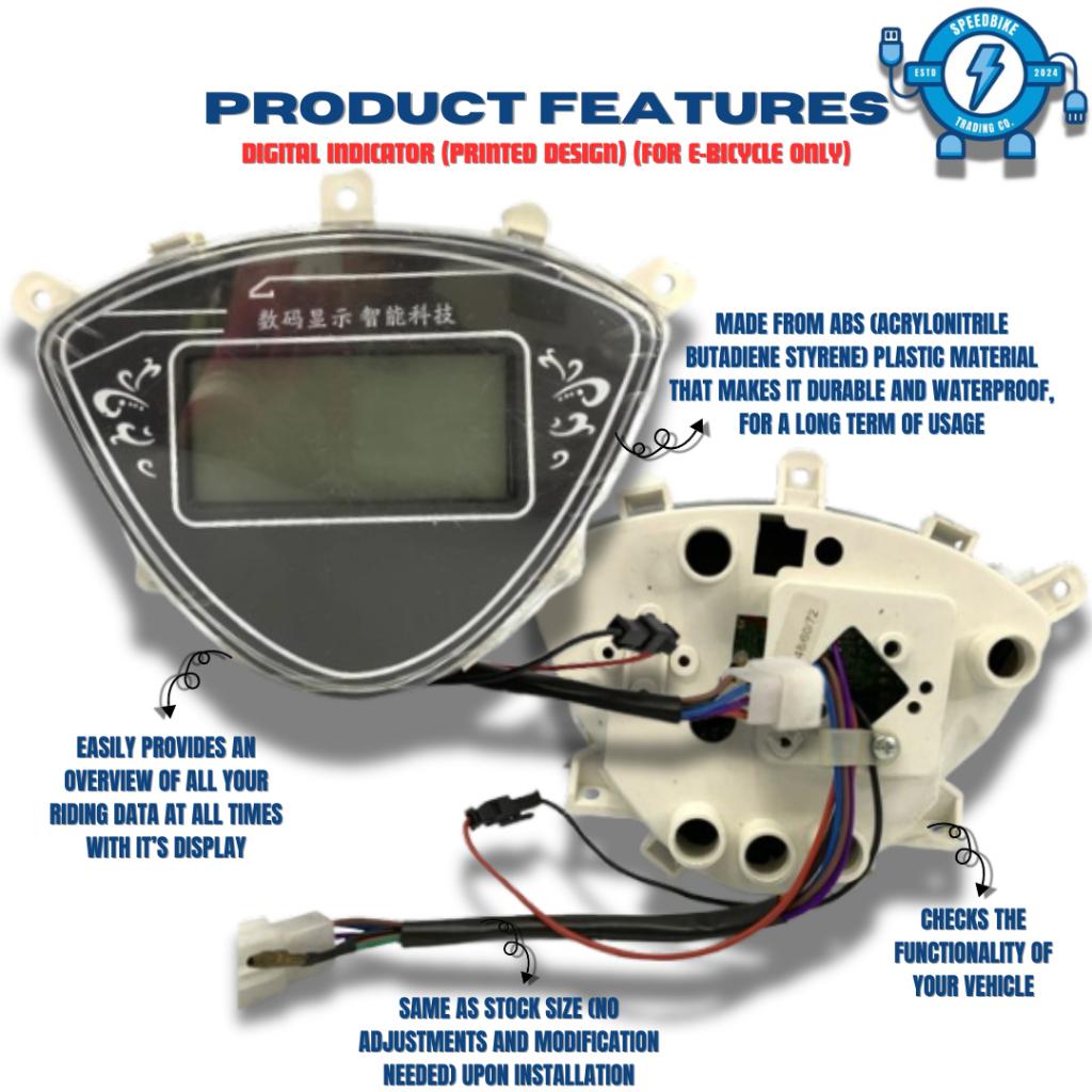 EBIKE DIGITAL INDICATOR 48V-60V/12AH-20AH/SPEEDOMETER DASHBOARD ...