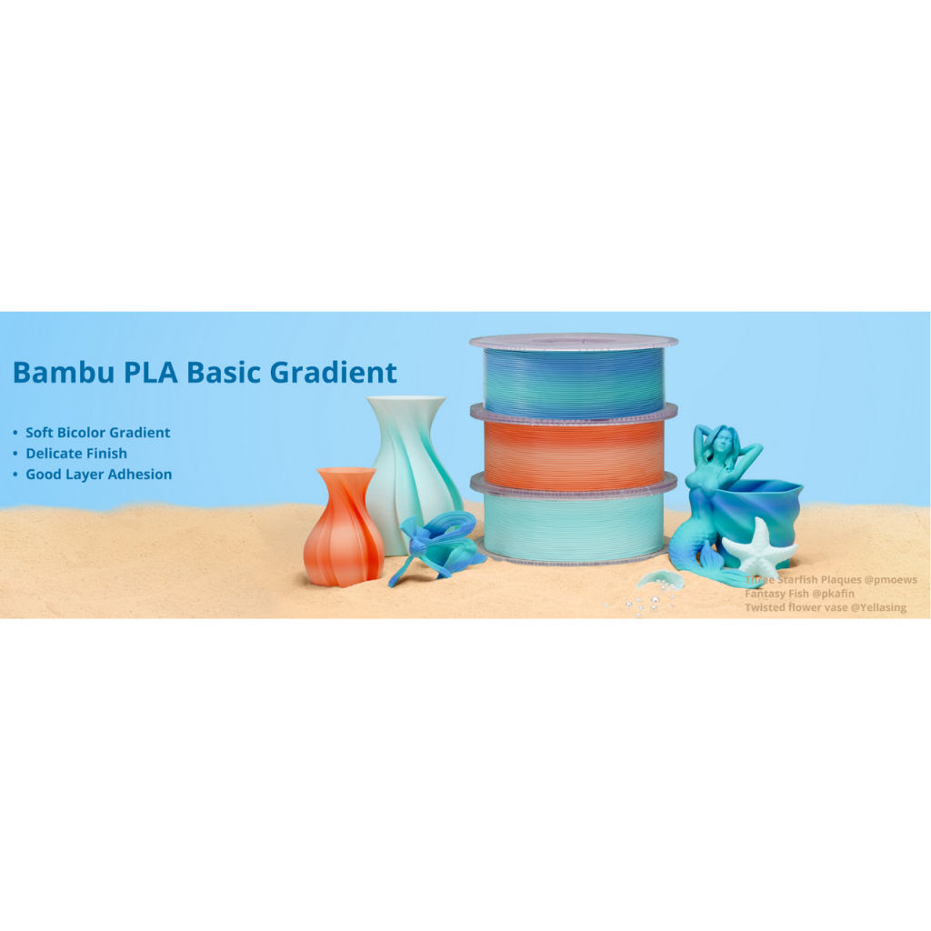 Bambu Lab PLA Basic Gradient 3D Printing Filament Soft Bicolor Gradient ...