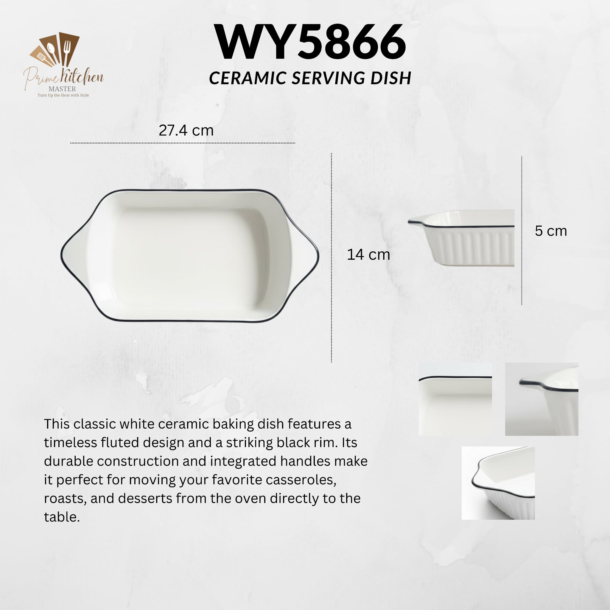 WY5866 RECTANGULAR CUTE SIZE SERVING DISH WITH LINING || PRIME KITCHEN ...