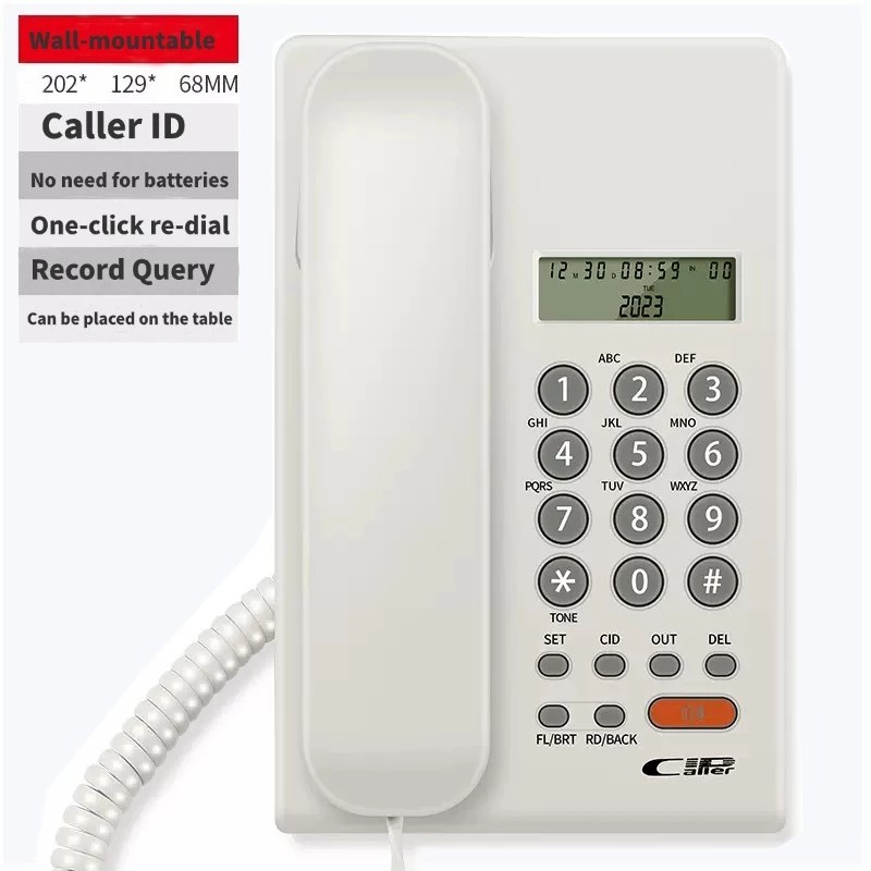 Wireless Landline Phone w/Speakerphone Caller lD Telephone with Speaker Home Office Wired ...