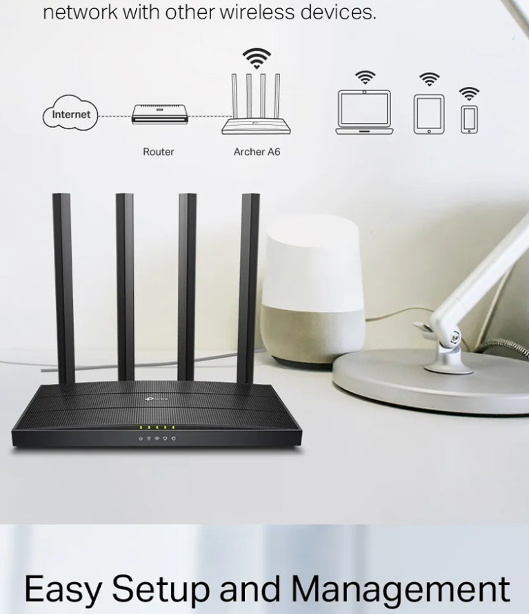 Tp-Link Archer A6 AC1200 Wireless MU-MIMO Gigabit Router Advanced ...