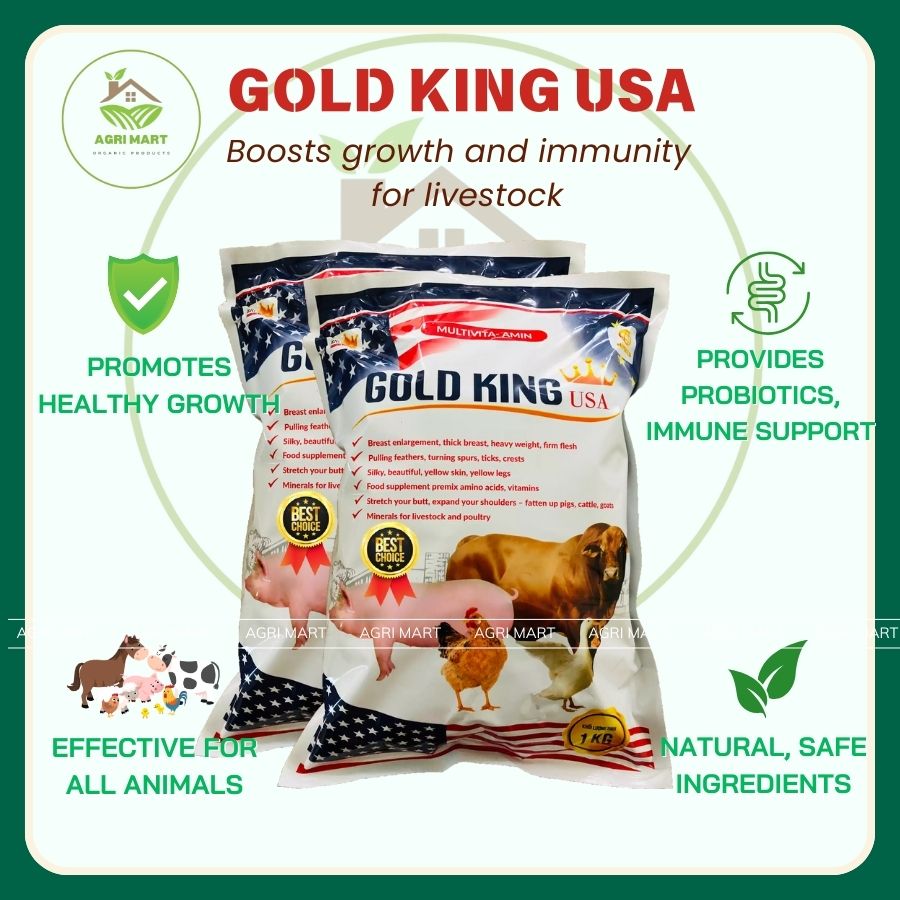 Gold King USA 250G Growth Booster Feed for Pigs Cattle Poultry Fast ...