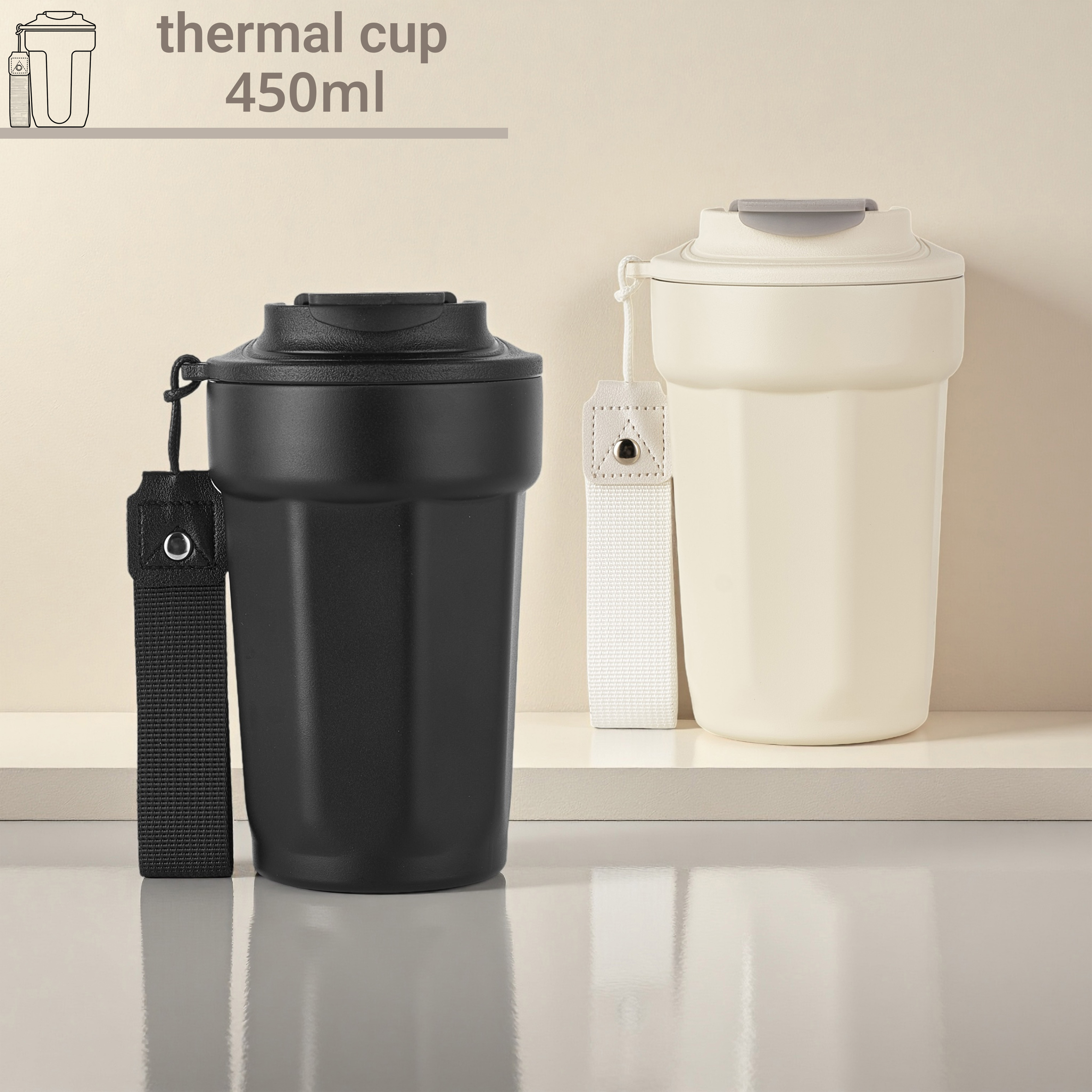 Civago 13oz Stainless Steel Coffee Mug with Ceramic Liner and Lid ...