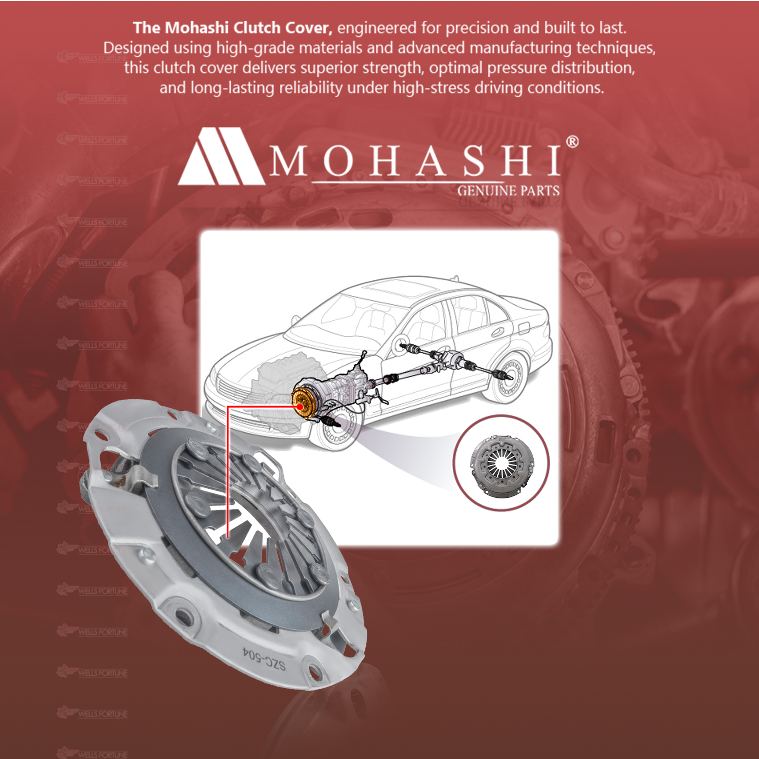 SUZUKI F5A / MULTICAB 6 1/4" 160MM 22100-85051 MOHASHI CLUTCH COVER WFC ...