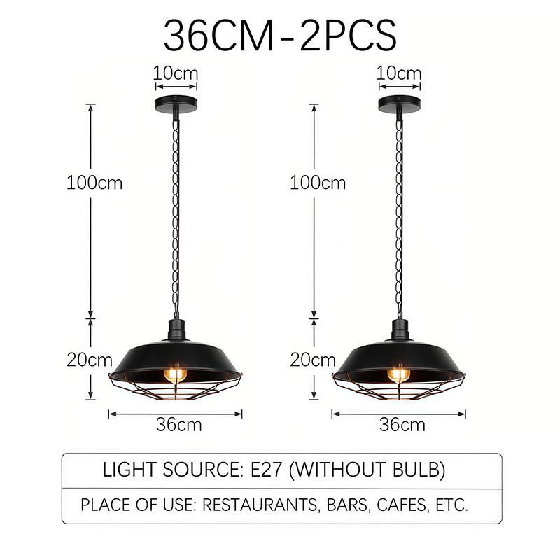 American Retro Pendant Lamp Ceiling Light Industrial Loft Cafe Pendant ...