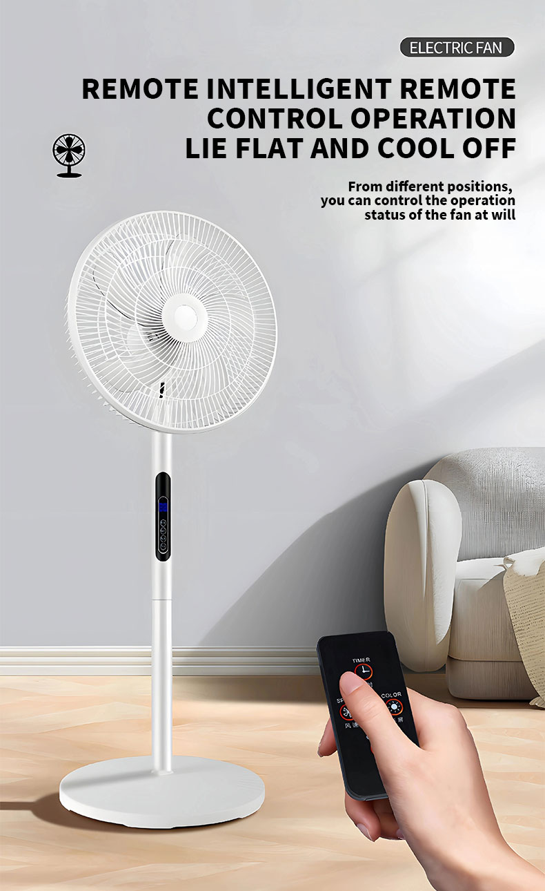 Electric Stand Fan 16Inch Strong Wind With Remote Control 5 Blade ...