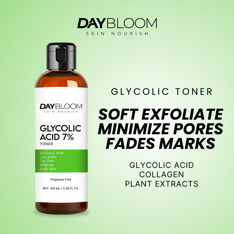 DAYBLOOM Glycolic Acid 7% Toner 100ml Deep Exfoliating Face & Body ...