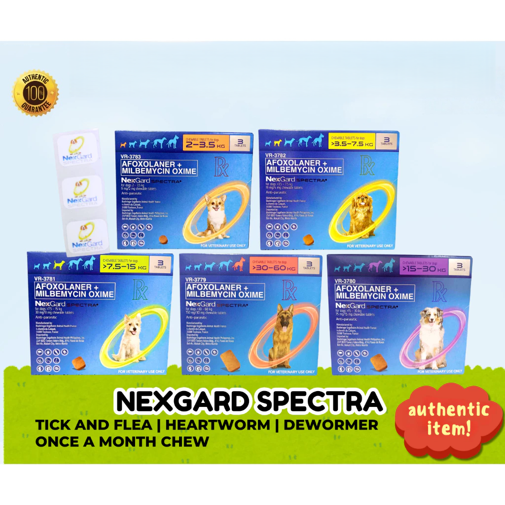 Nexgard Spectra for Dogs Anti Tick and Flea with Sticker for Dogs ...