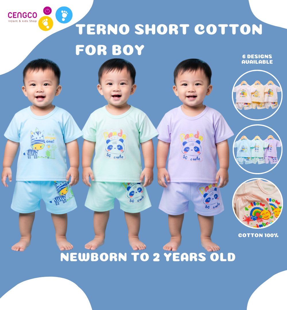 3 Pairs Newborn to Kids Terno Set Soft Pangbahay Cotton Baby Clothes ...