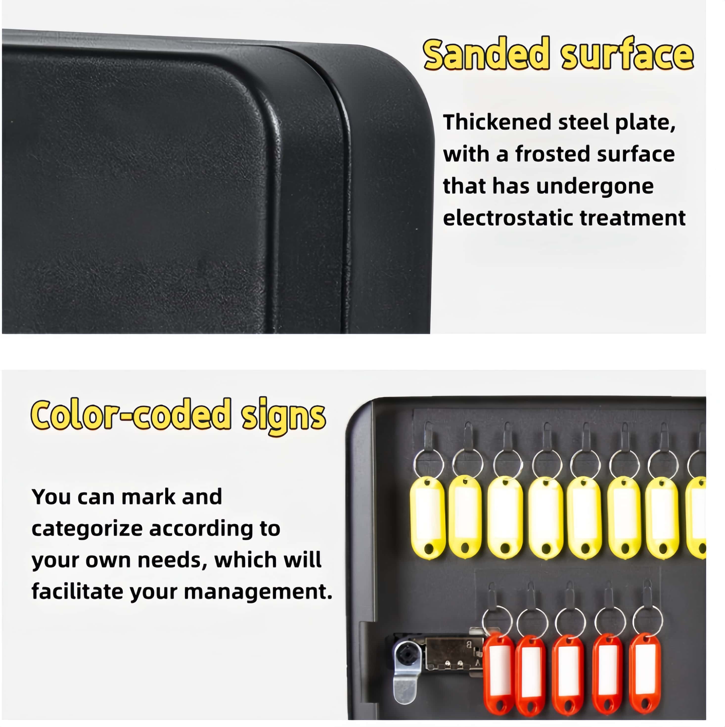 20and36 -Bit Home Wall Mounted Key Storage Box Security Password Key ...