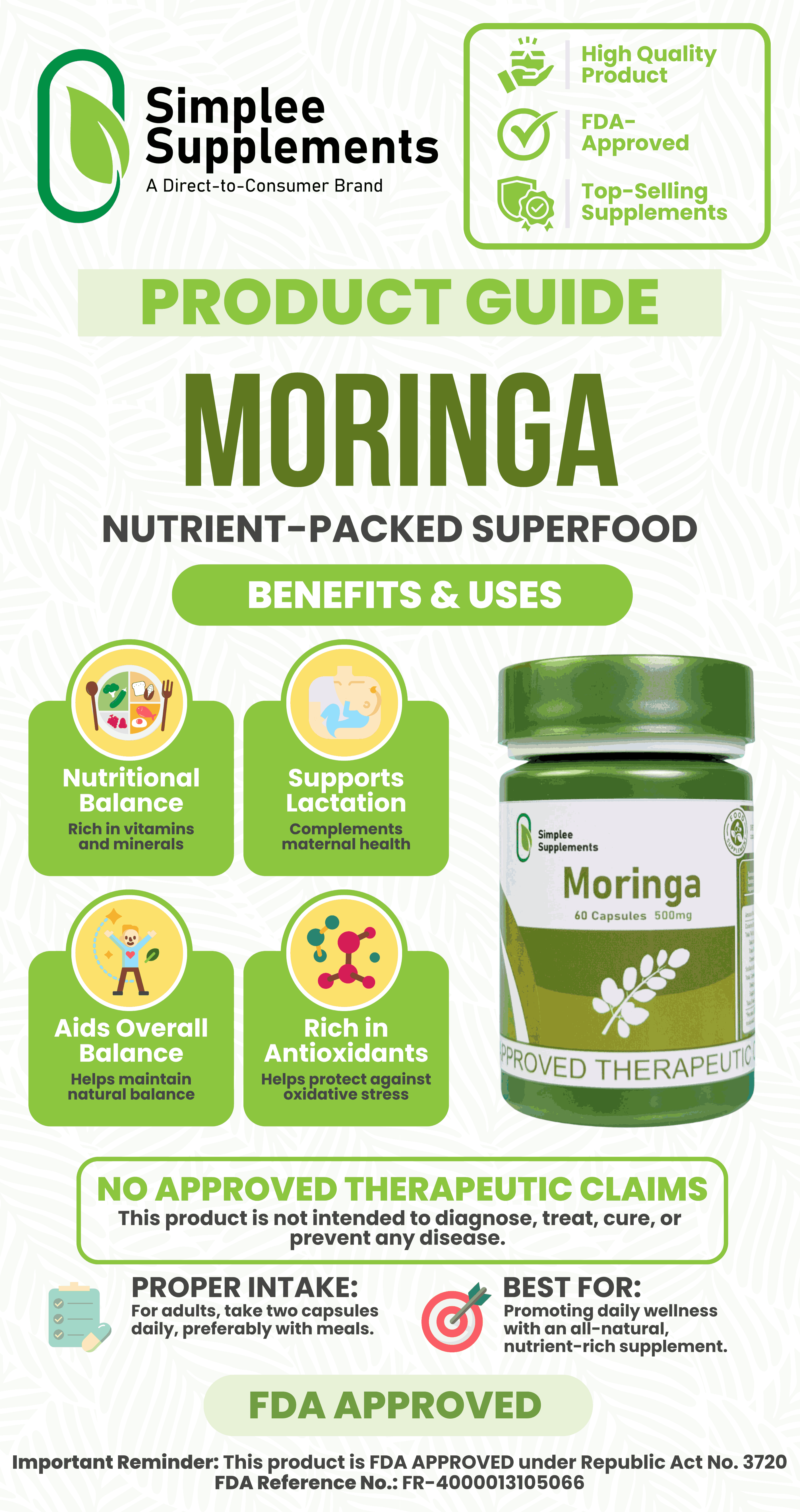 Simplee Moringa – 500mg | 60 Capsules – Supports Daily Energy, Immune ...