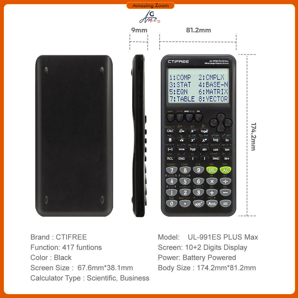 Large Screen Scientific Calculator Display 417 Functions Calculator ...