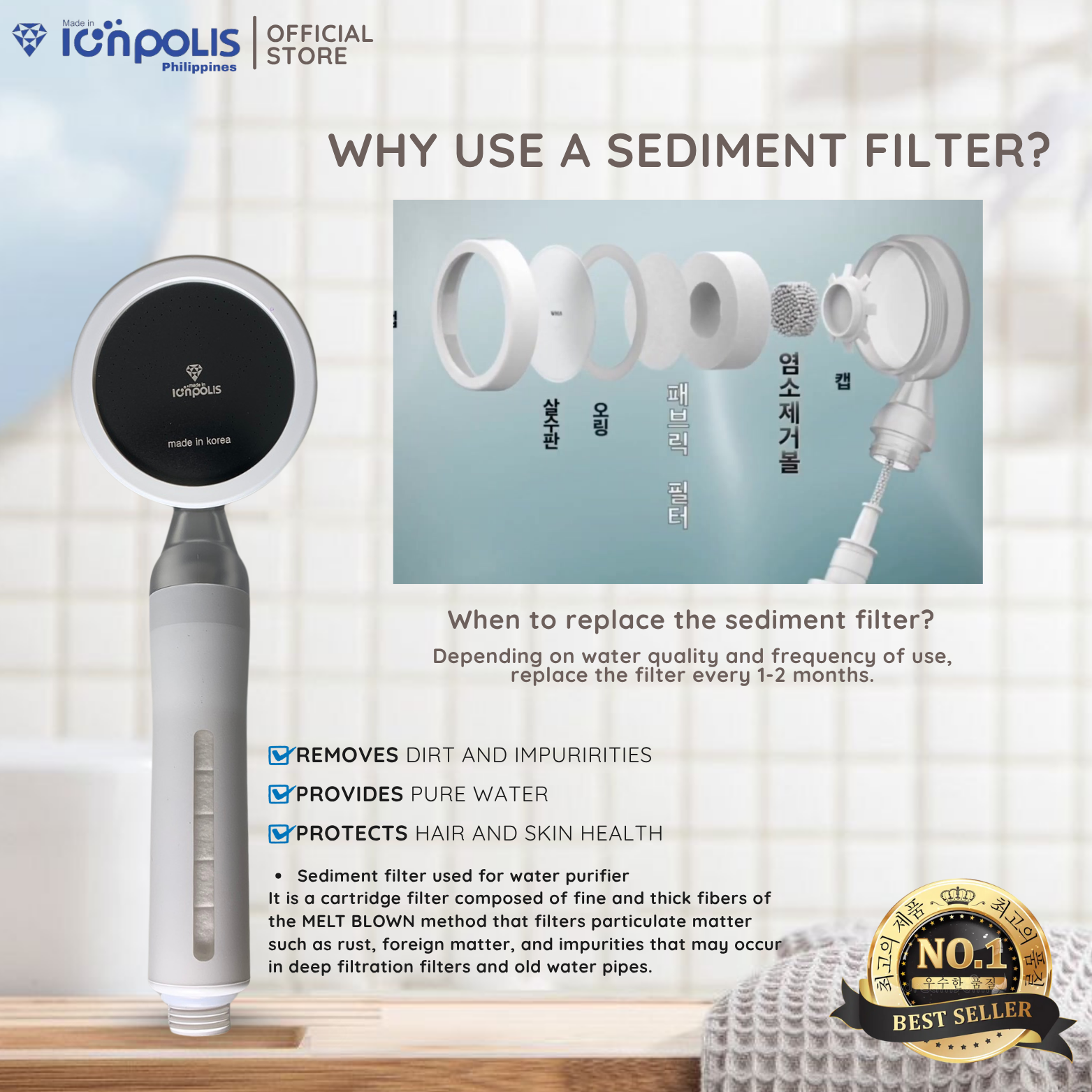 Shower Filter | Premium IONPOLIS | Made in Korea | Shopee Philippines