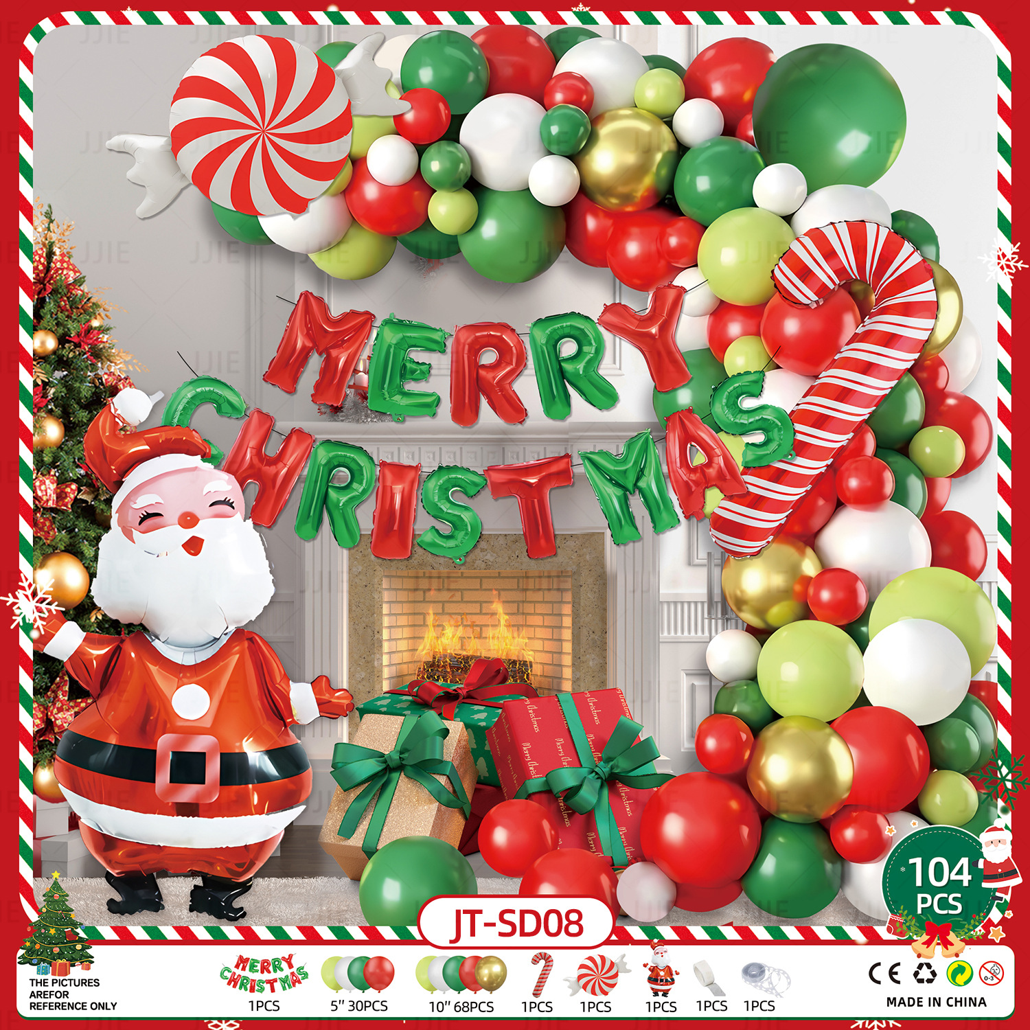 Christmas Balloon Set Arch Garland Kit Xmas Indoor Outdoor Party Xmas ...