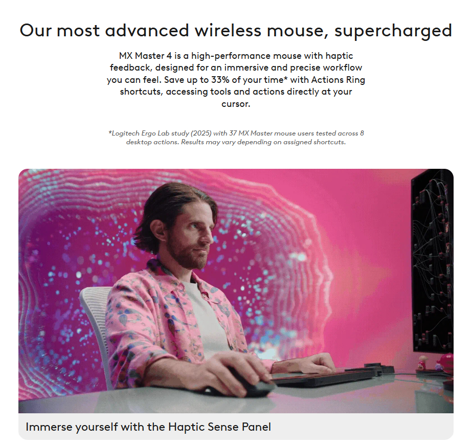 Logitech MX Master 4 8,000 DPI Darkfield High Precision MagSpeed Wheel ...