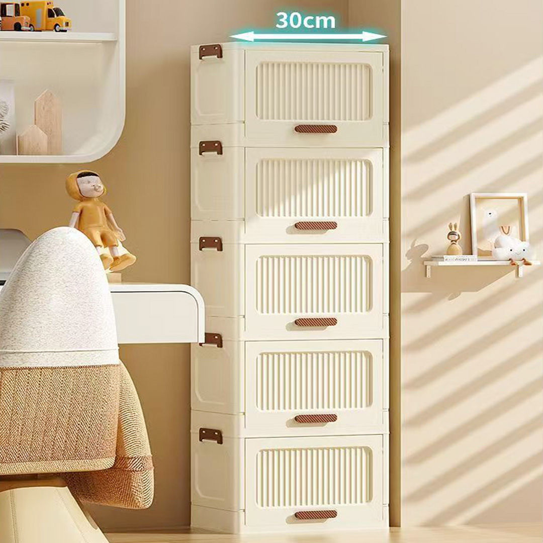UPUP 2-6 Tier Foldable Storage Cabinet With Flip Door Plastic Organizer ...