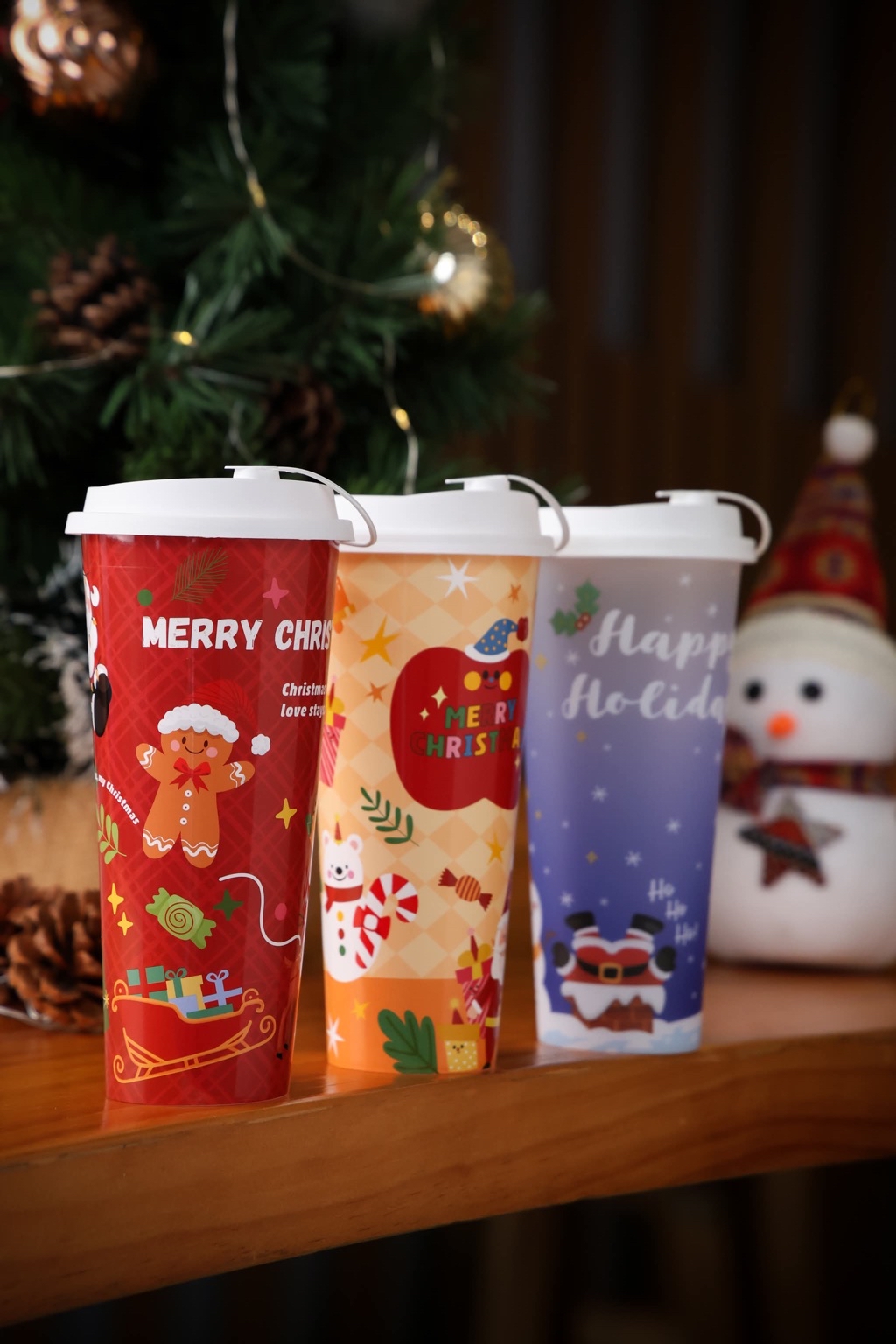 1pc ASSORTED Christmas Tumblers Holiday Hard Cups with Lid Cover ...