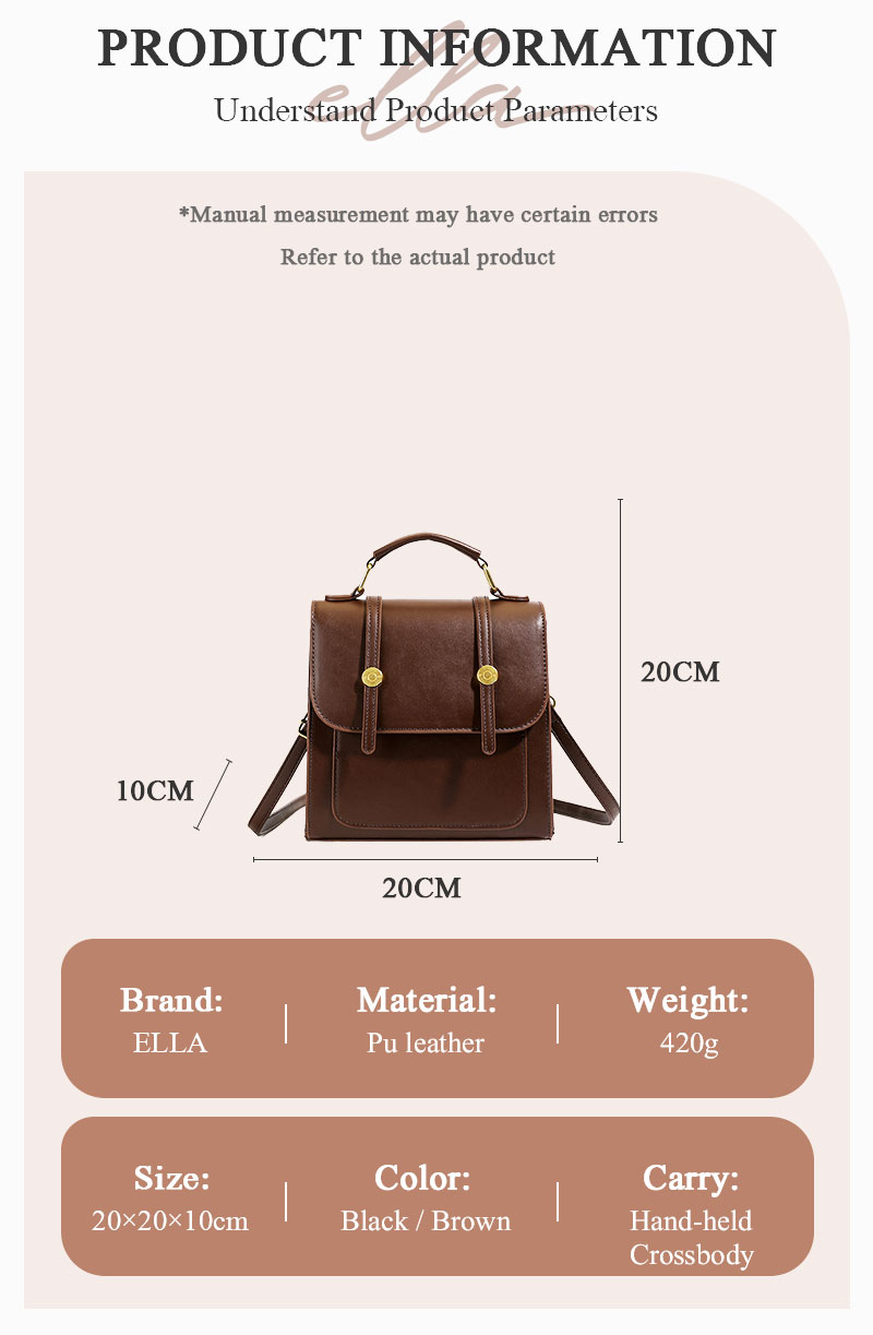 Ella Fashion British Retro Backpack Ladies Student Schoolbag ...