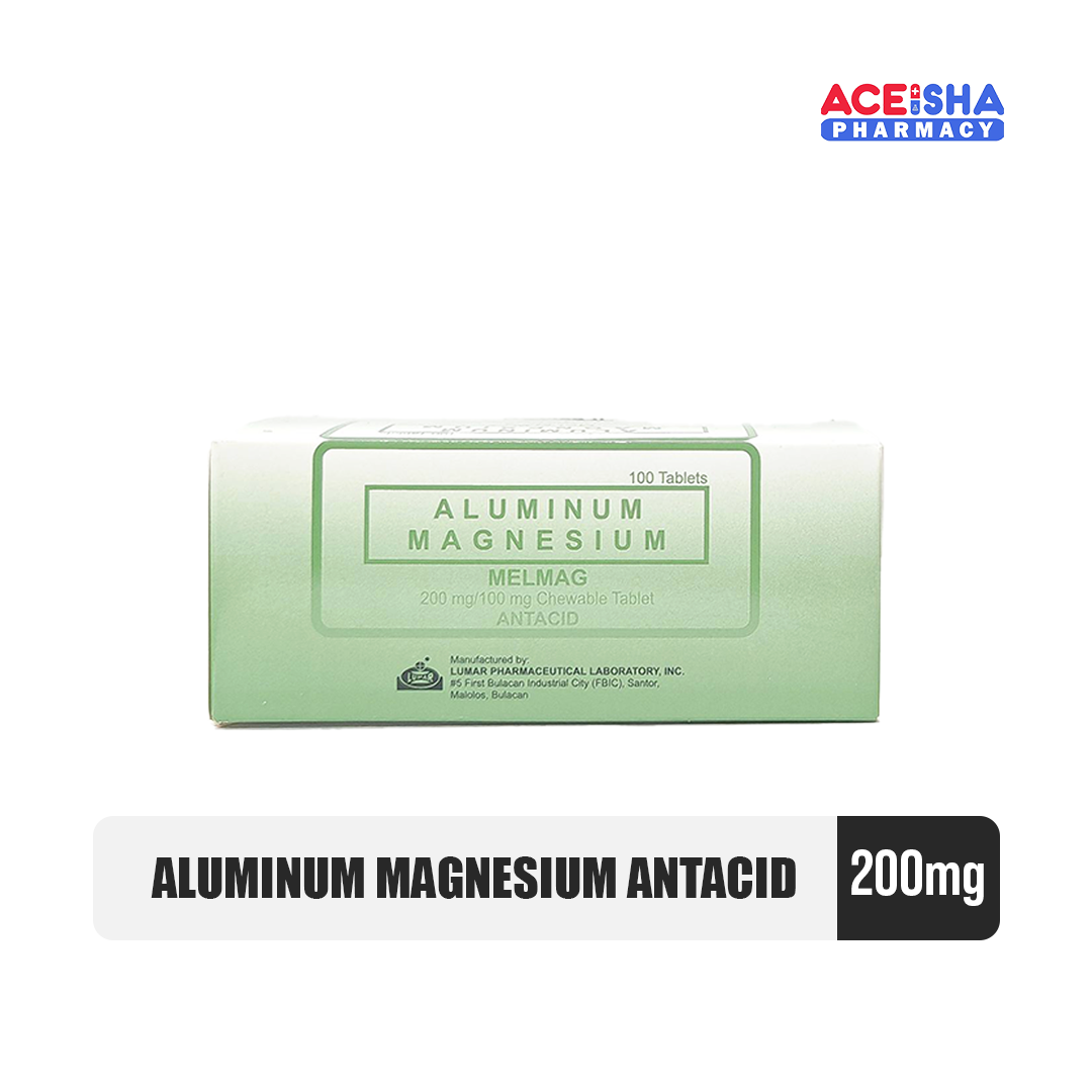 MELMAG Antacid 200mg/100mg - Aluminum + Magnesium Chewable Tablet ...