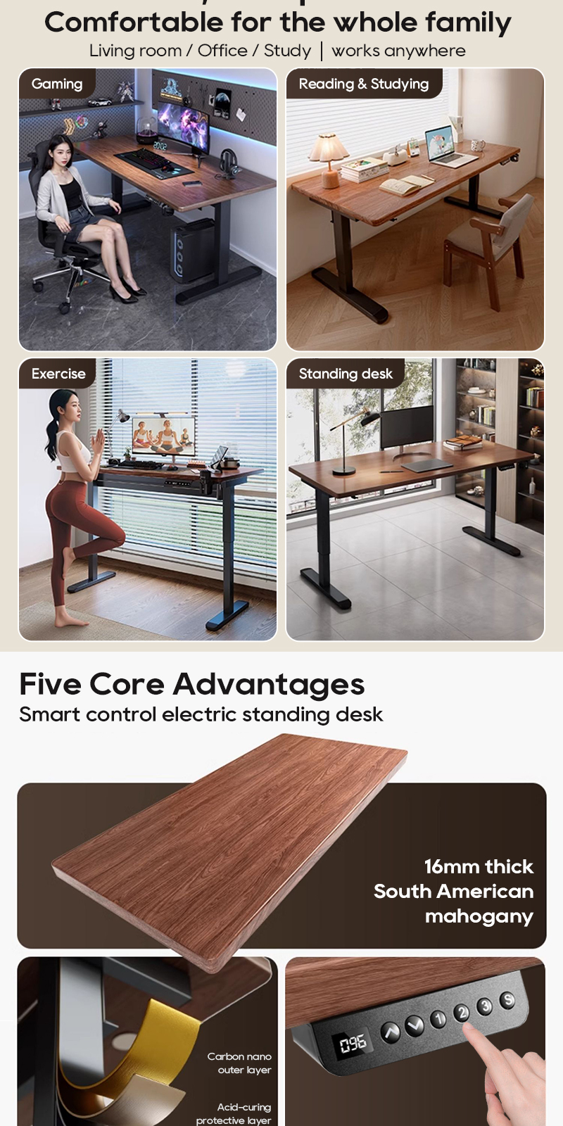 Xpanse Electric Office Table For Computer Adjustable Study Table Gaming ...