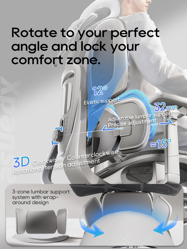 XPANSE X-904 Office Chair Knob-Lumbar Ergonomic Study Chair Gaming ...