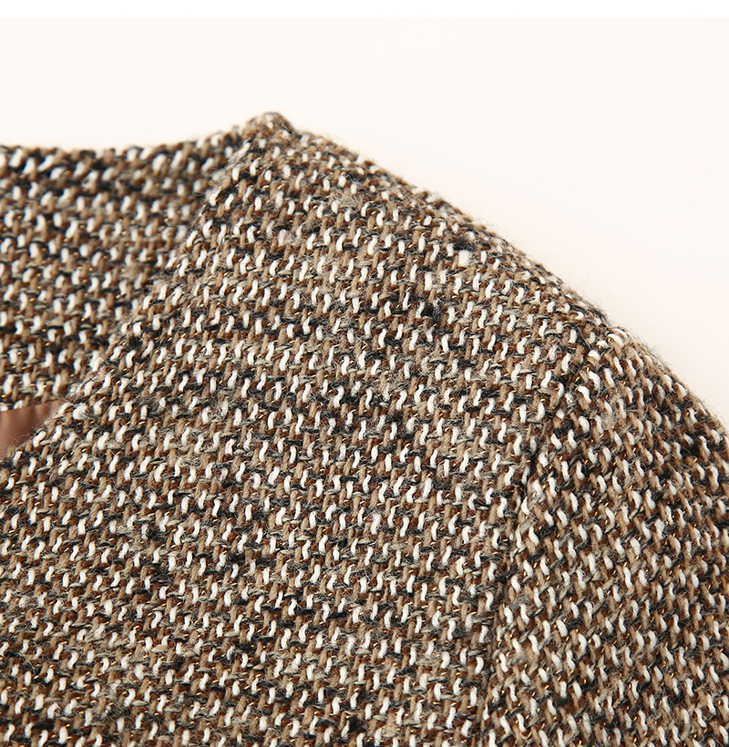 brown vintage jacket tweed lining blazer for women formal attire plus ...