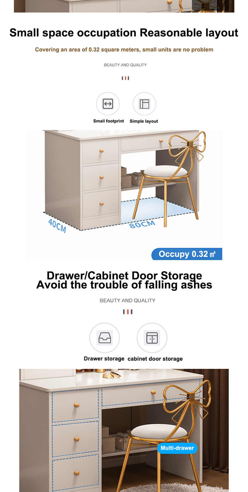 ALVIN Dressing Table Bedroom Minimalist Modern Ins Dressing Table ...