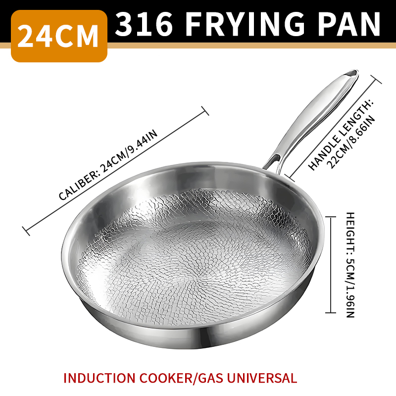 GITSQZ Frying pan for induction cooker 316 Stainless Steel Non Stick ...