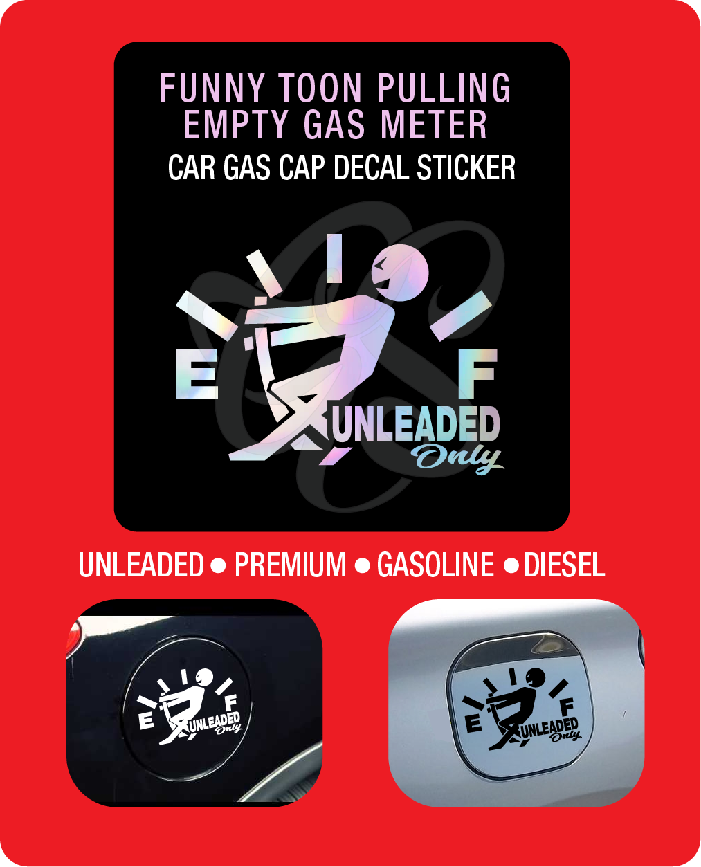 Funny Toon Pulling Empty Gas Meter_Decal Sticker Design (COD) | Shopee ...